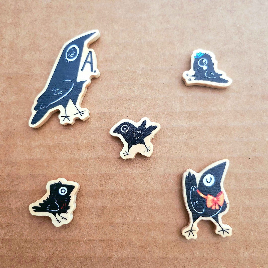 Assorted Silly Crow Wood Pins Various Sizes - Etsy