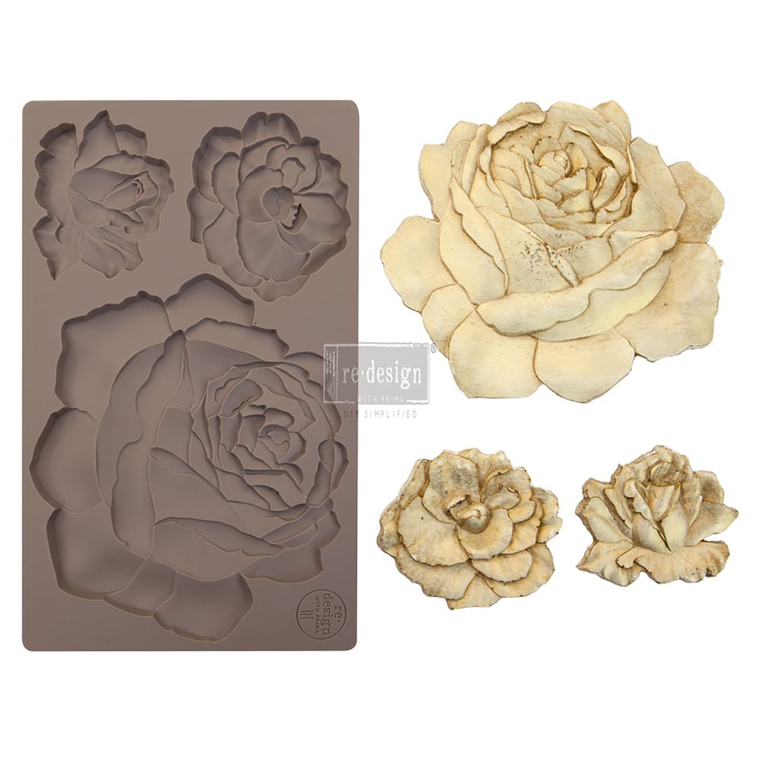 Prima Mould Redesign "etruscan Rose" - Vintage Art Decor Silicon Mold ...