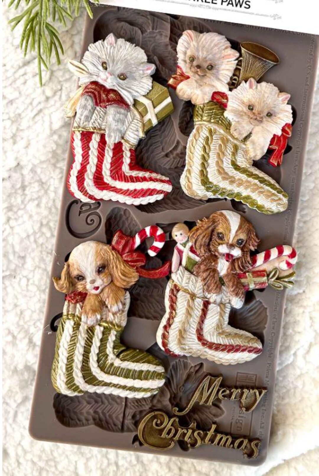 Prima Mould Redesign "twinkle Paws" - Vintage Art Decor Silicon Mold ...