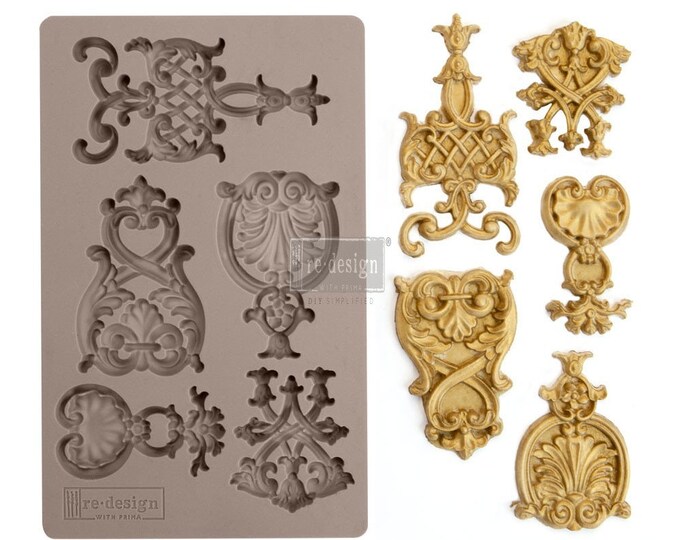Prima Mould Redesign regal Emblems Vintage Art Decor Silicon Mold Food ...