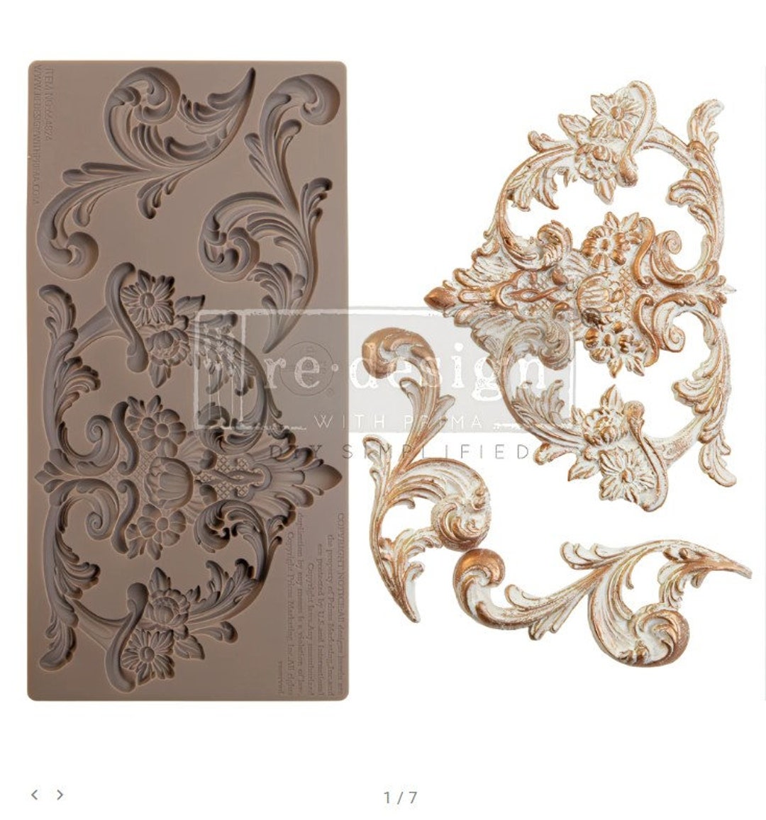 Prima Mould Redesign "claire" - Vintage Art Decor Silicon Mold Food ...