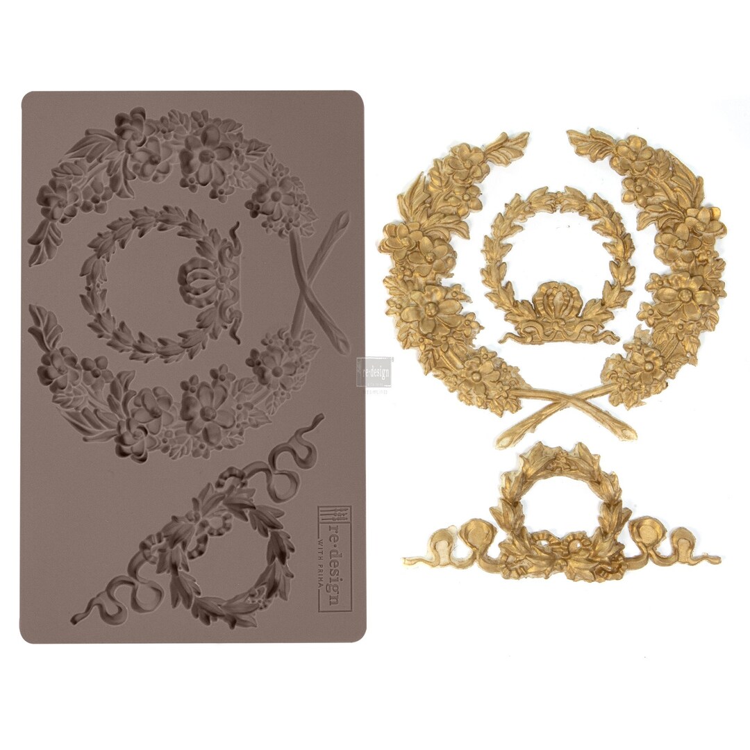 Prima Mould Redesign "laurel Wreath" - Vintage Art Decor Silicon Mold ...