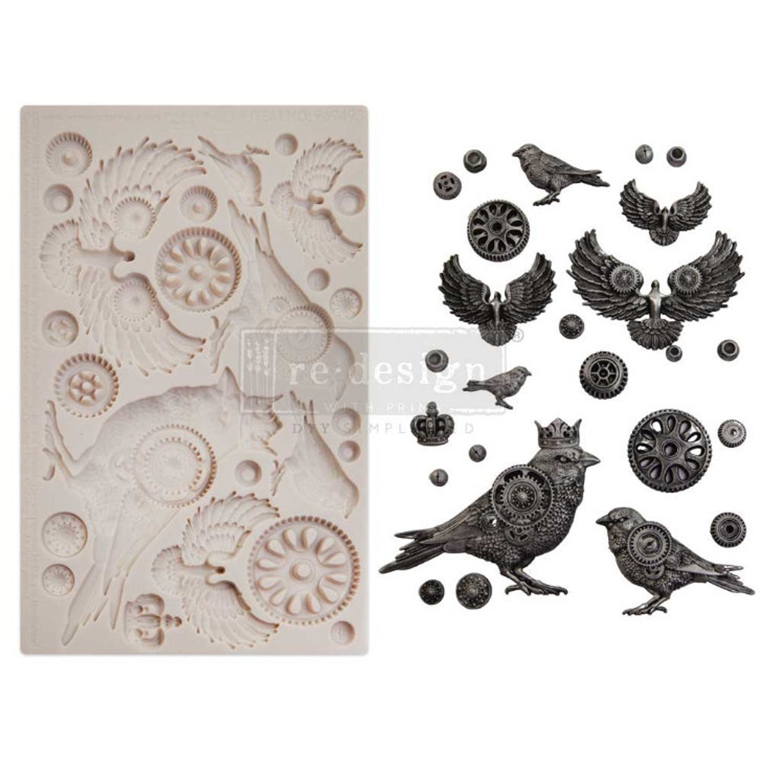 Prima Mould Redesign "clockwork Sparrows" - Vintage Art Decor Silicon ...