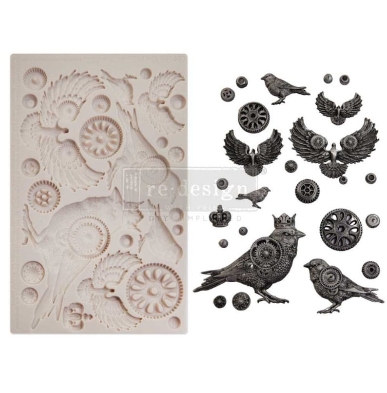 Prima Mould Redesign "clockwork Sparrows" - Vintage Art Decor Silicon ...