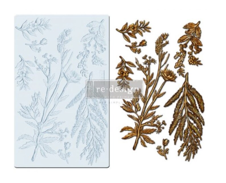 Prima Mould Redesign "herbology" - Vintage Art Decor Silicon Mold Food ...