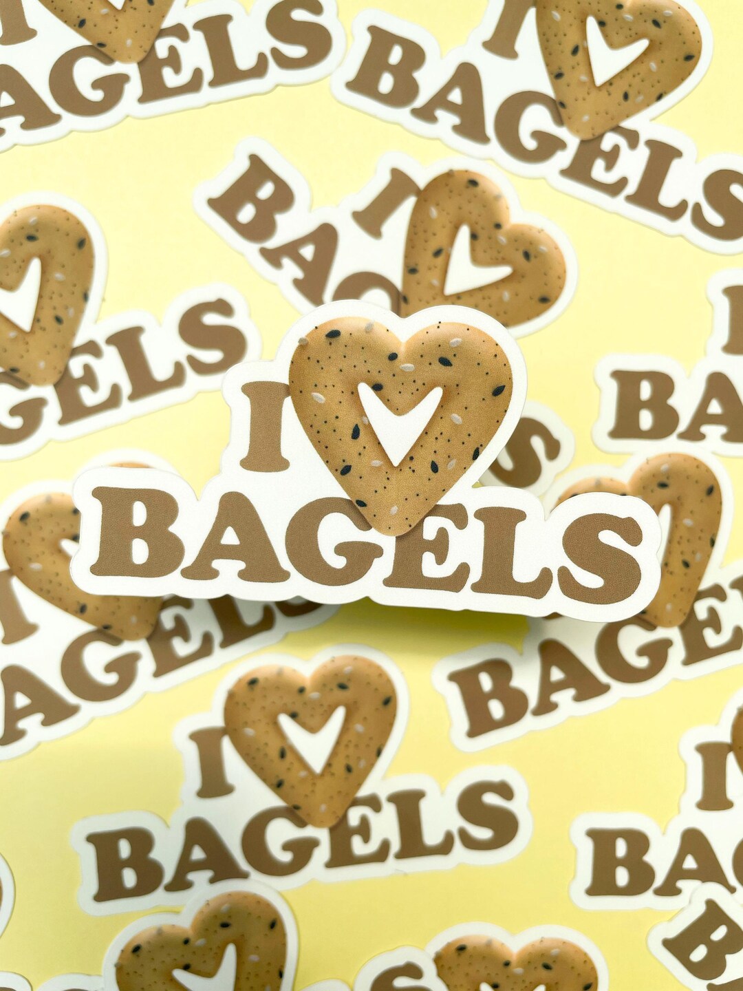 I Love Bagels Vinyl Sticker || Cute Decal Perfect for Laptops ...