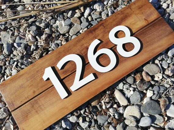 Custom Exterior Modern Address Sign on Natural Wood Pallet - Etsy