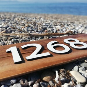 Custom Modern Wood Sign Personalized Door Number Sign - Etsy