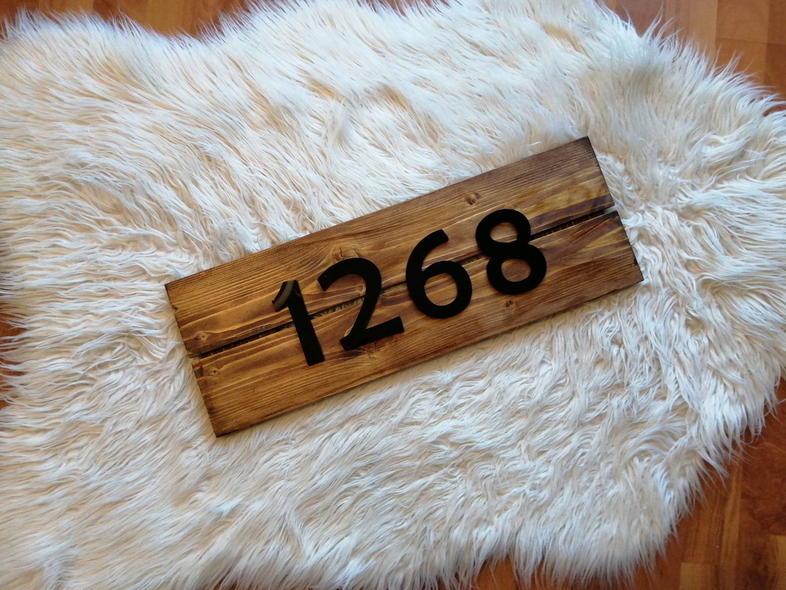 Custom Modern Wood Sign Personalized Door Number Sign - Etsy