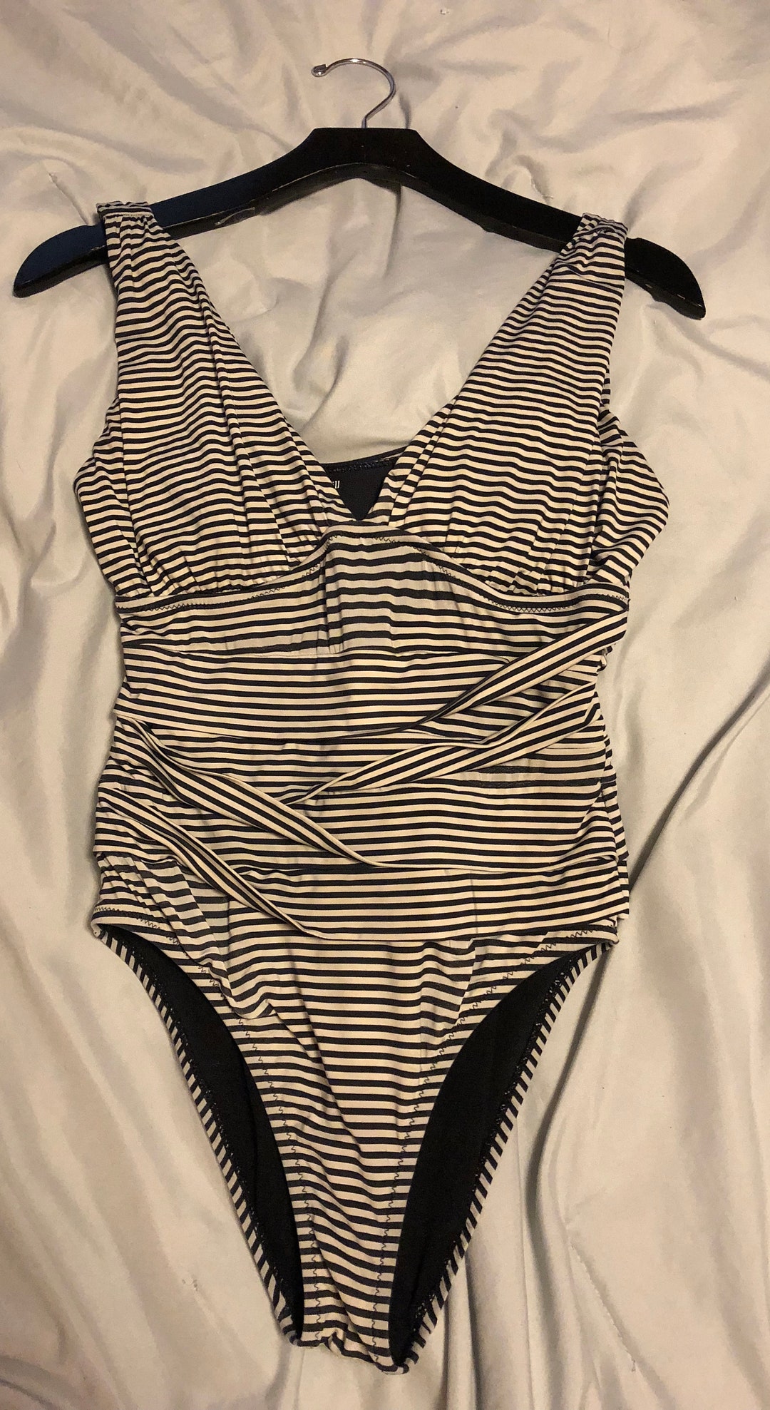 Vintage One-piece Striped Suit - Etsy