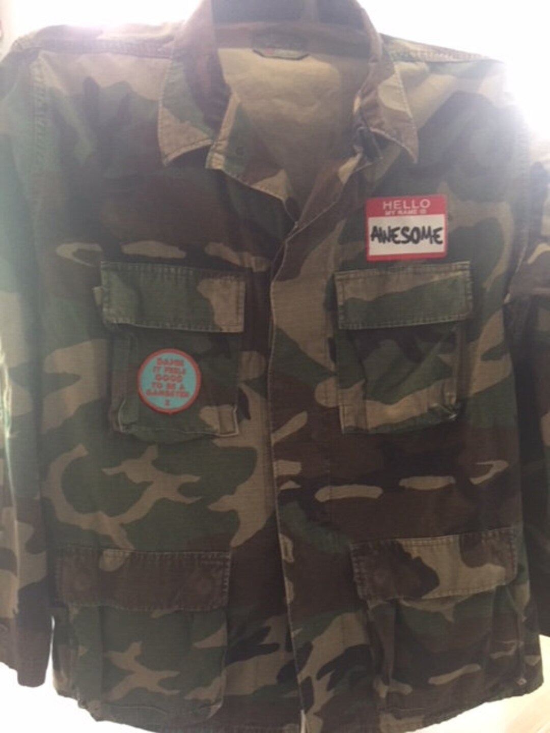 Recycled Vintage Custom Army Jacket With Patches - Etsy