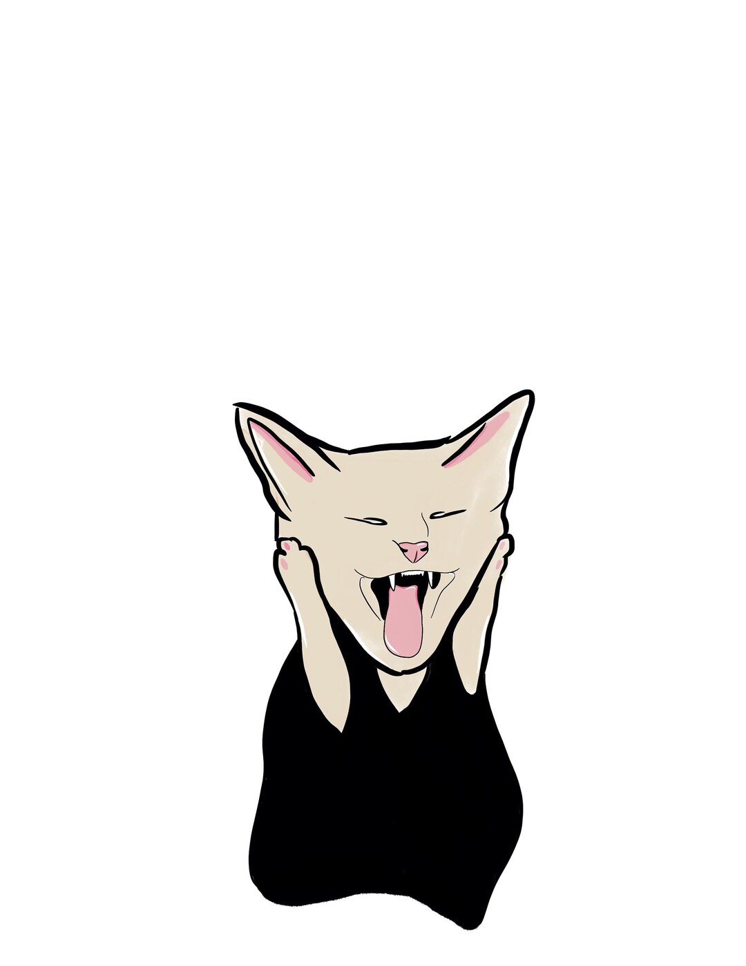 Scream Kitty Digital Art Spooky Art - Etsy