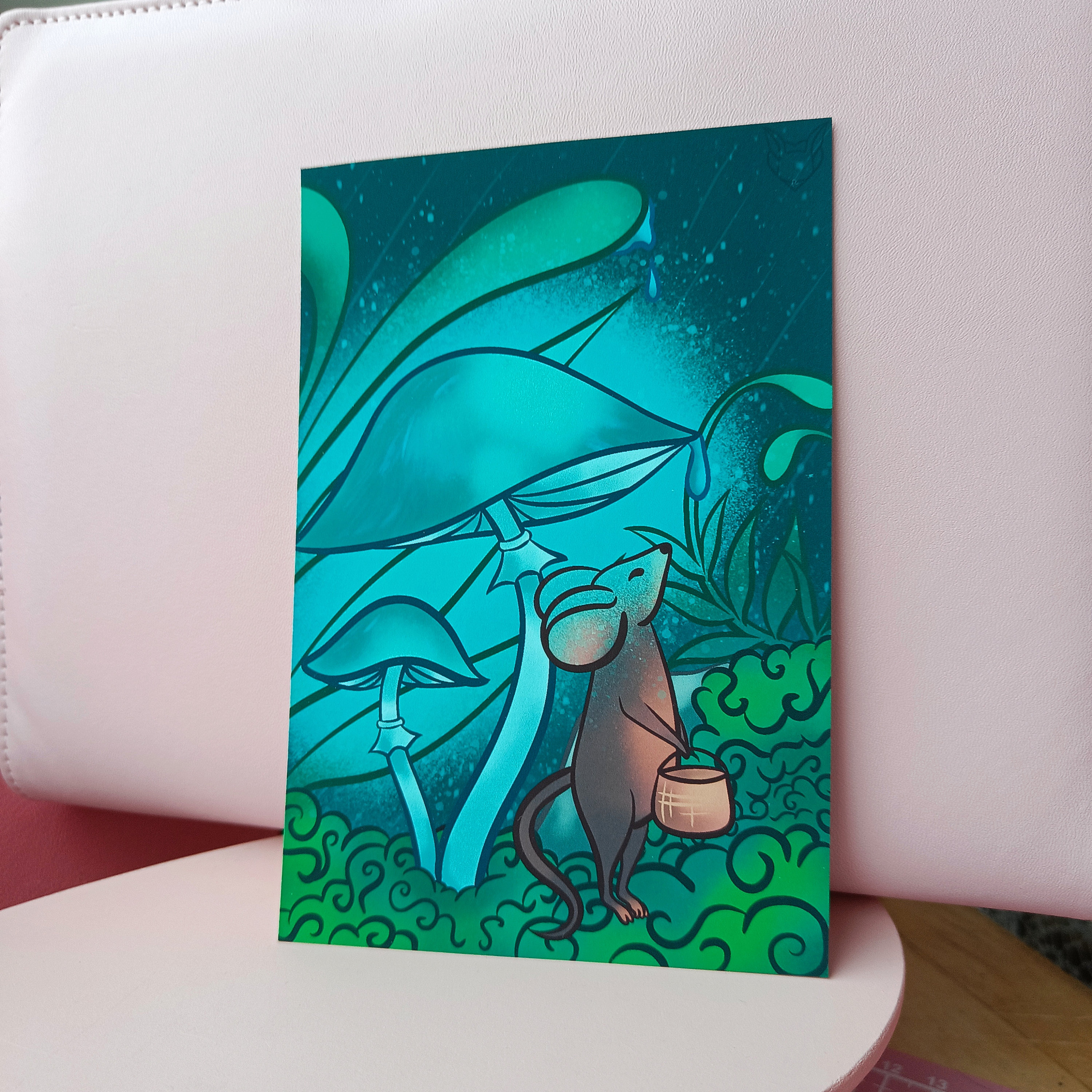 Mouse Print, Mushroom, Rain, Cottage Core, Nature, Cottagecore, Cozy ...