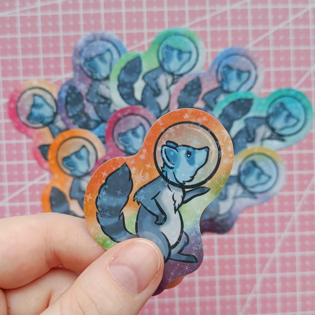 Holographic Raccoon Pride Sticker, Animals, Space, Lgbtq, Waterproof ...