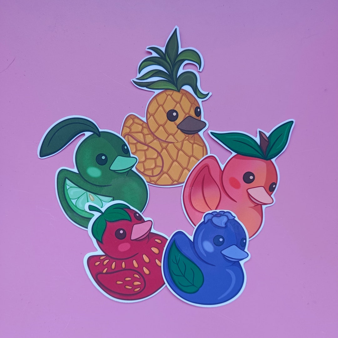 Rubber Duck Fruit Stickers, Waterproof Vinyl, Decal, Sticker for ...