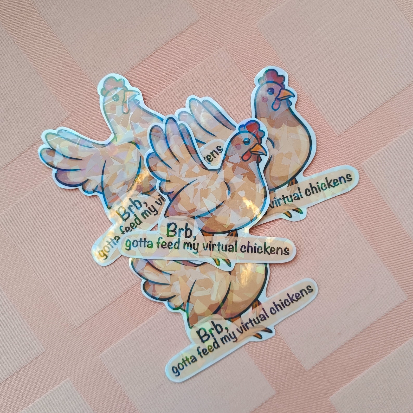 Holographic Chicken Sticker, Farming Sim, Gaming, Games, Cozy ...
