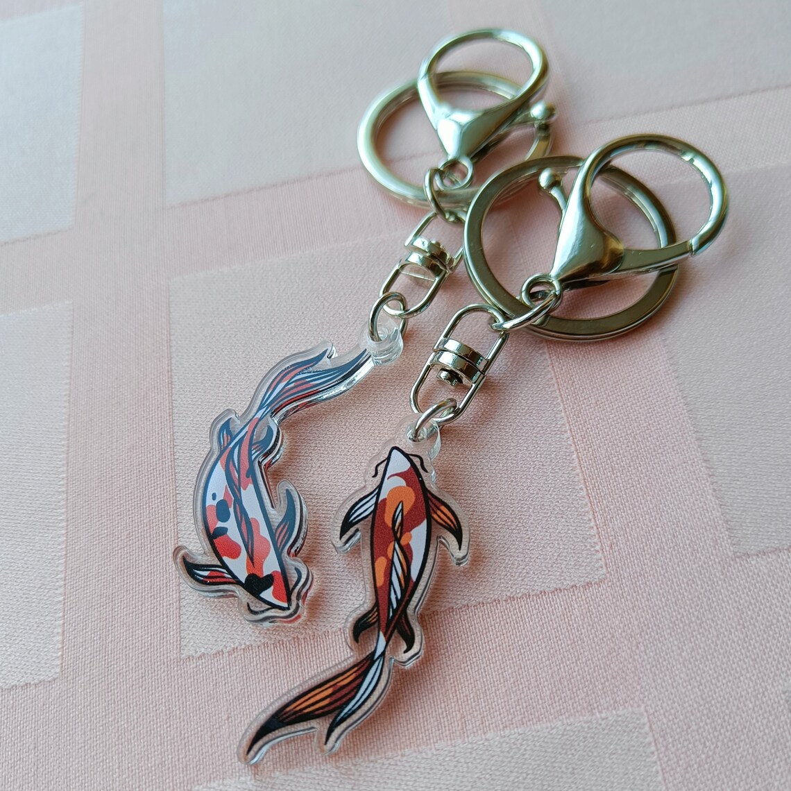 Koi Fish Keychain Sticker Bundle, Acrylic Keychain, Animals, Fish ...