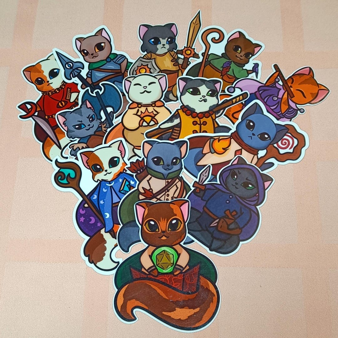 Cat Ttrpg, Rpg Class Stickers, Animal, Tabletop Games, Roleplay ...
