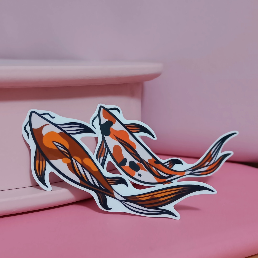 Koi Fish Sticker, Animals, Fish, Waterproof Vinyl, Decal, Sticker for ...