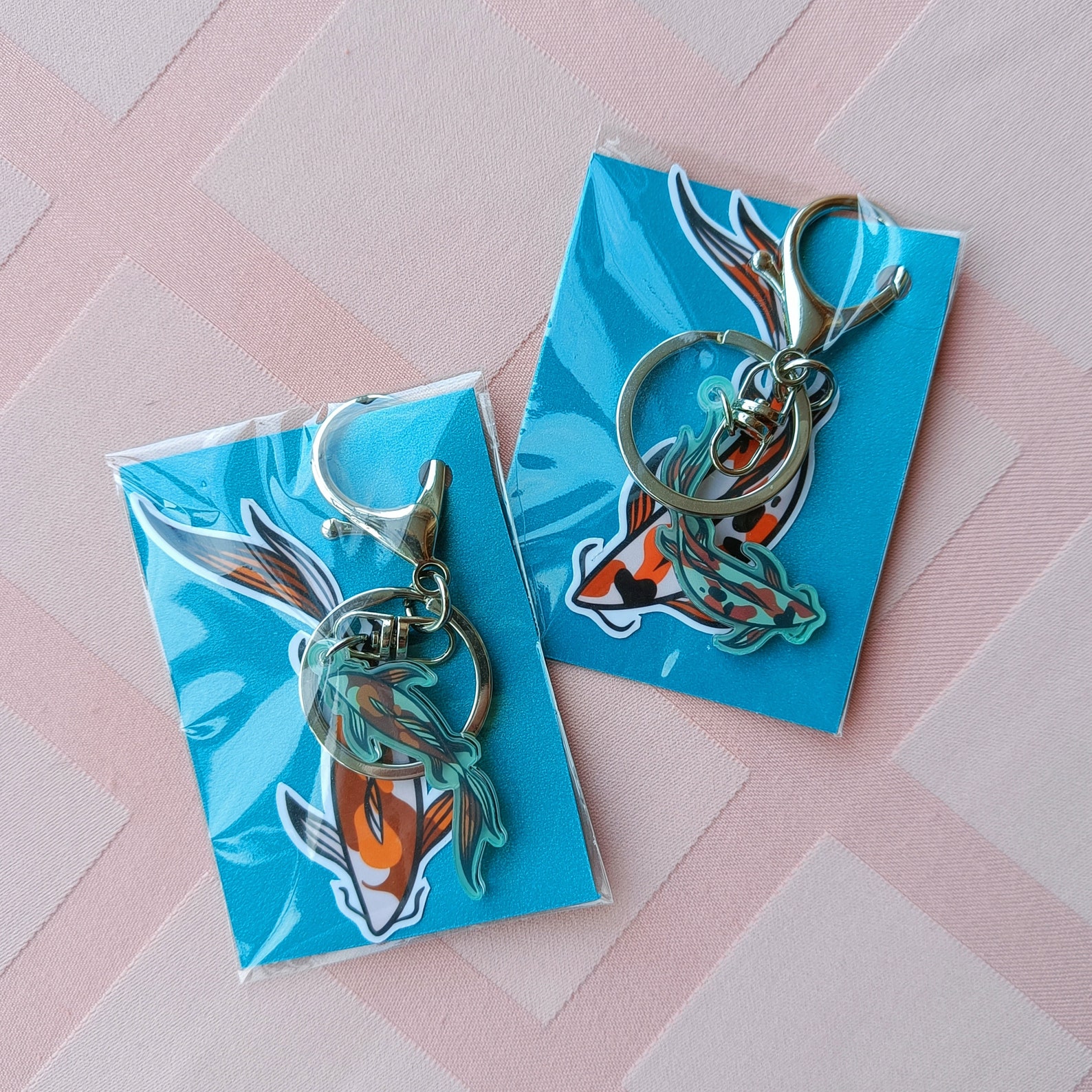 Koi Fish Keychain Sticker Bundle, Acrylic Keychain, Animals, Fish ...