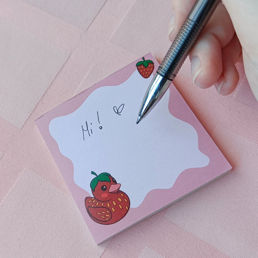 Rubber Fruit Ducks Notepad, Square Memo Pads, Cute Bird Stationary ...