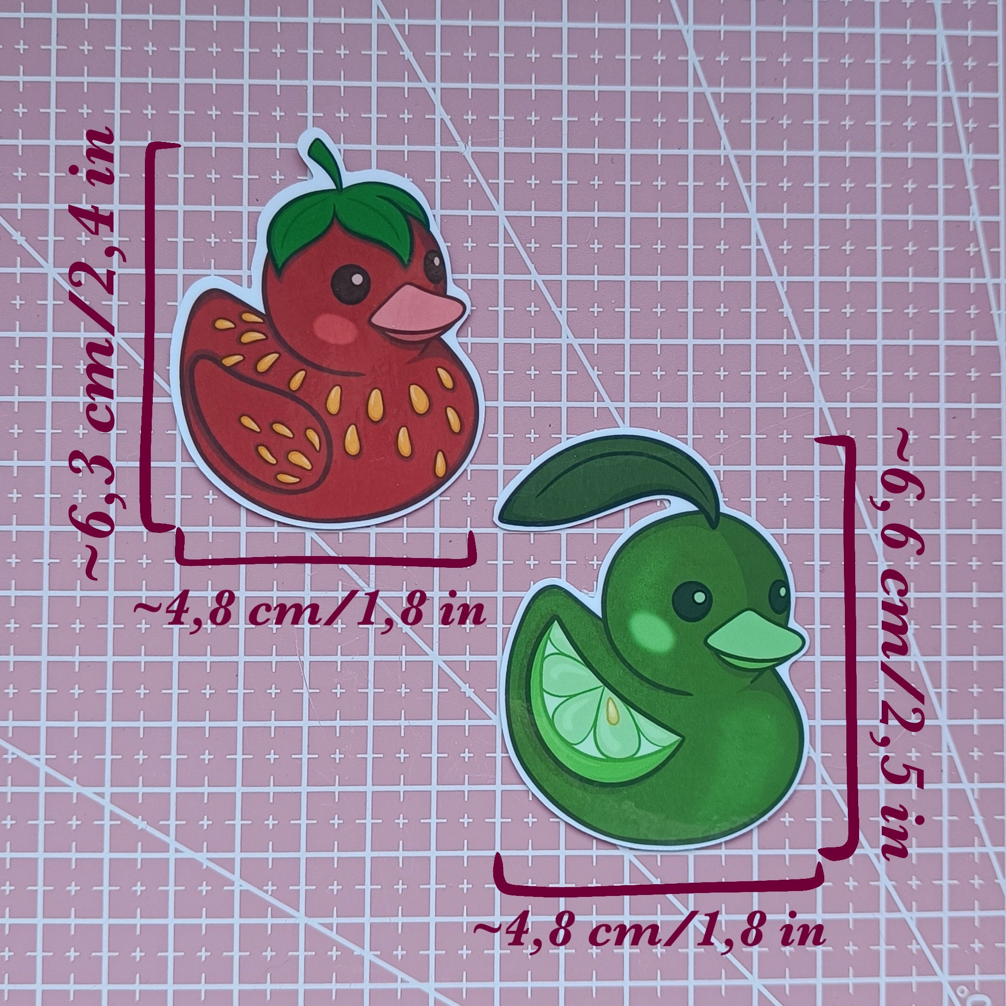 Rubber Duck Fruit Stickers, Waterproof Vinyl, Decal, Sticker for ...