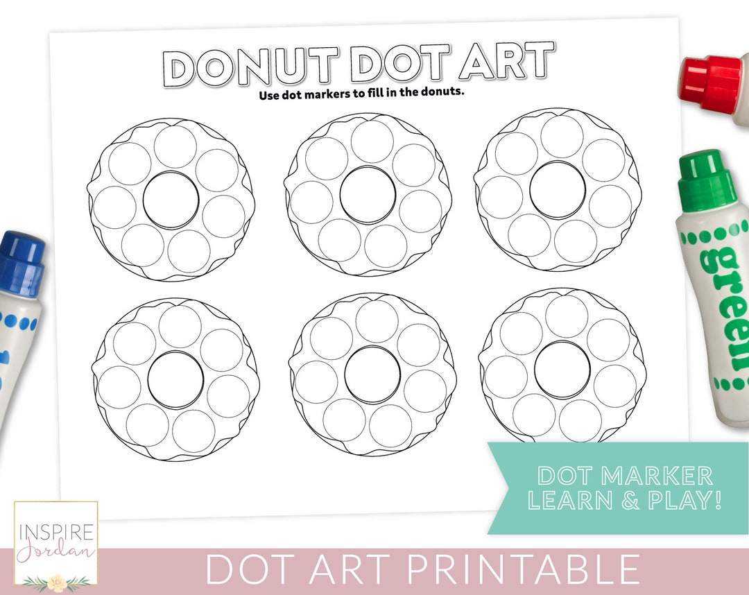 Do a Dot Donut Color Printable. Dot Marker Printable. Pom Pom - Etsy