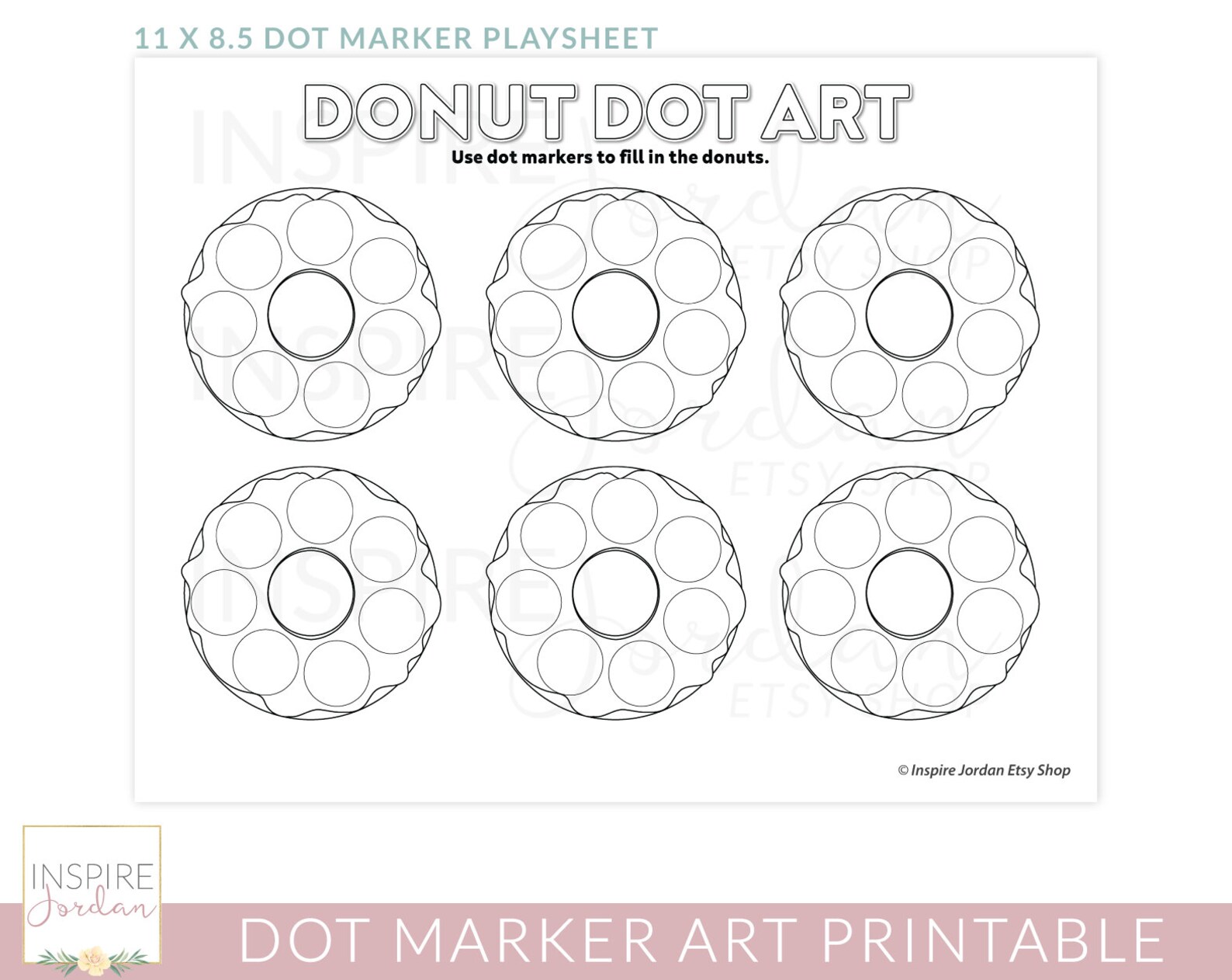 Do a Dot Donut Color Printable. Dot Marker Printable. Pom Pom - Etsy