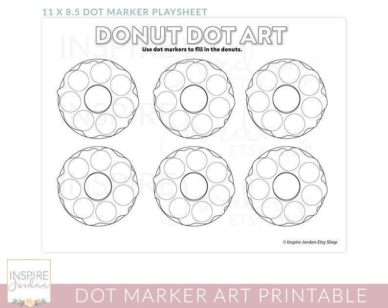 Do a Dot Donut Color Printable. Dot Marker Printable. Pom Pom - Etsy