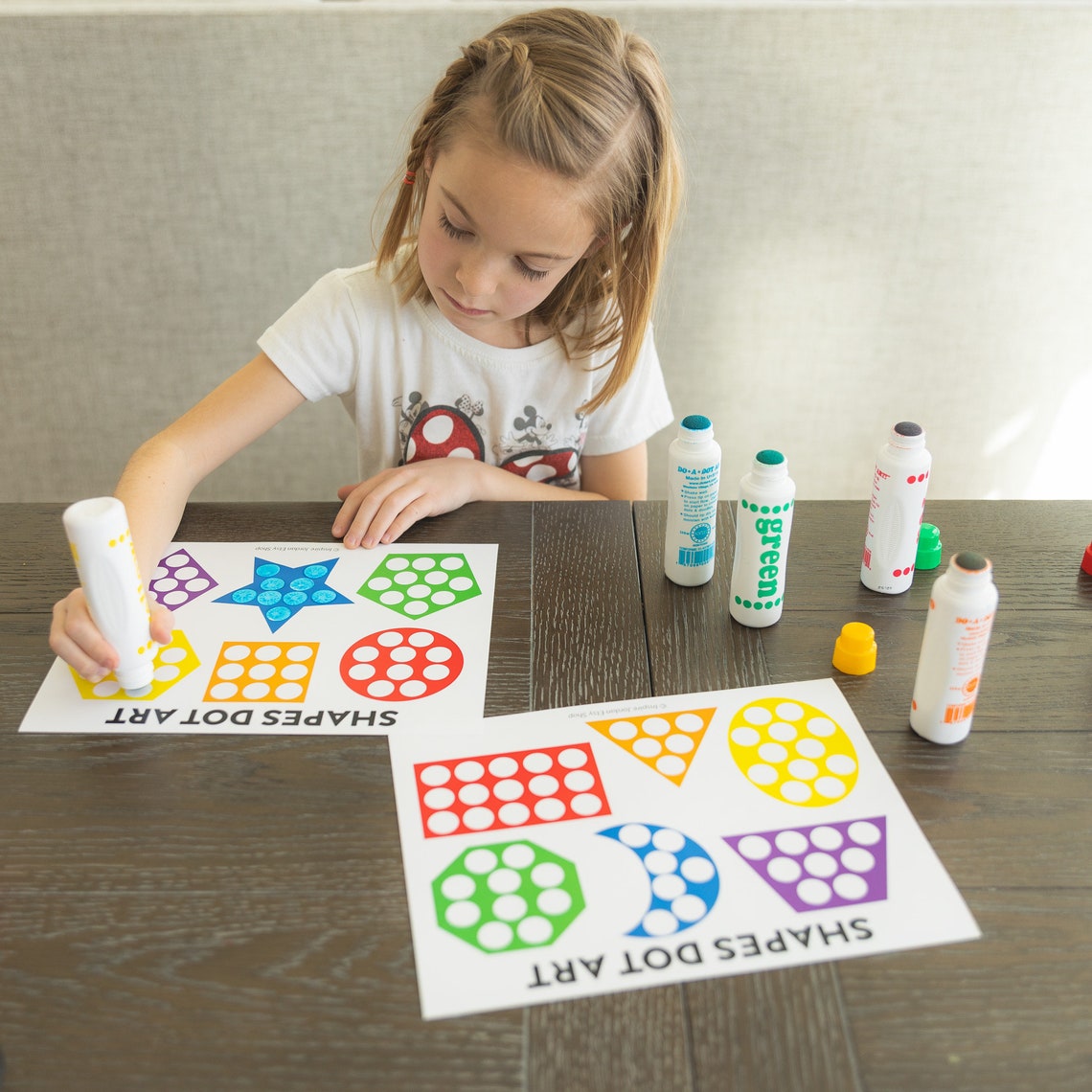 Fun and Educational Printable Shapes for Kids to Color With Dot Markers ...