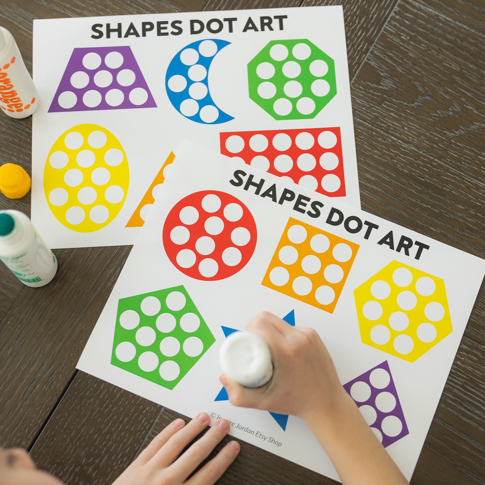 Fun and Educational Printable Shapes for Kids to Color With Dot Markers ...