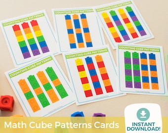 Math Flashcards for Kids: Learn Shape Building With Unifix Snap Cubes ...