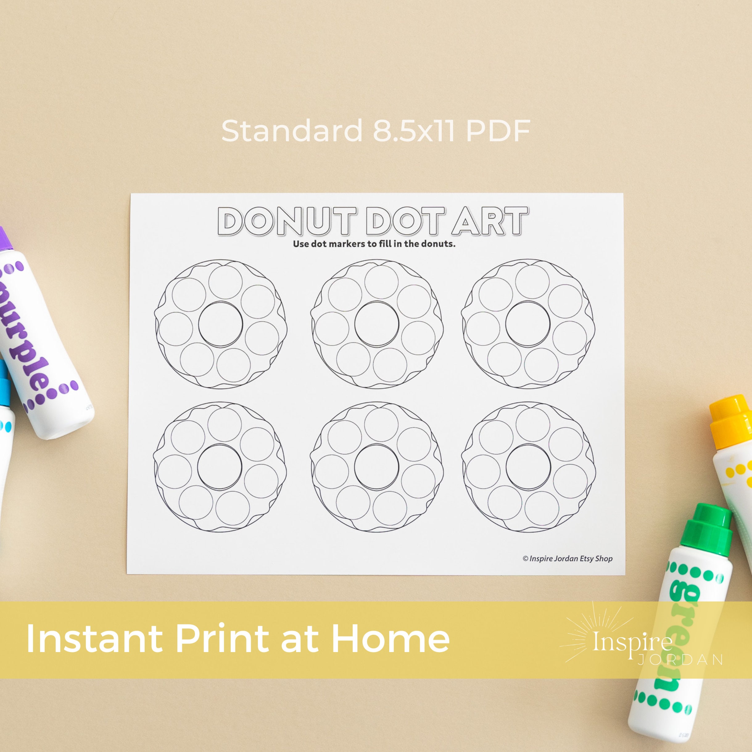 Do a Dot Donut Color Printable. Dot Marker Printable. Pom Pom Activity ...