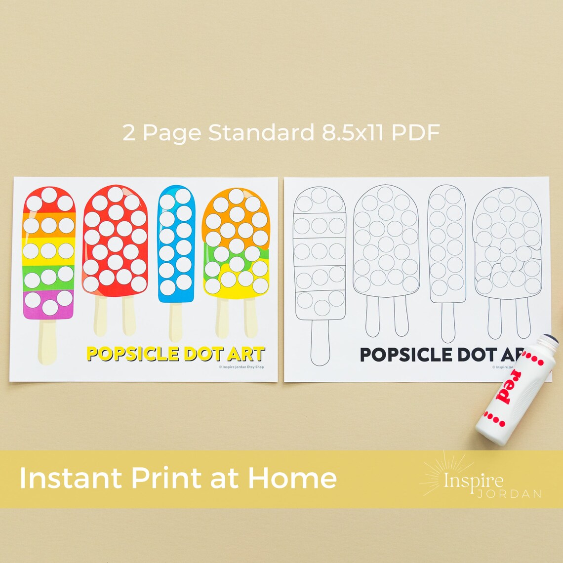 Dot Marker Popsicle Printable. Do a Dot Pom Pom Activity. Dot Marker ...