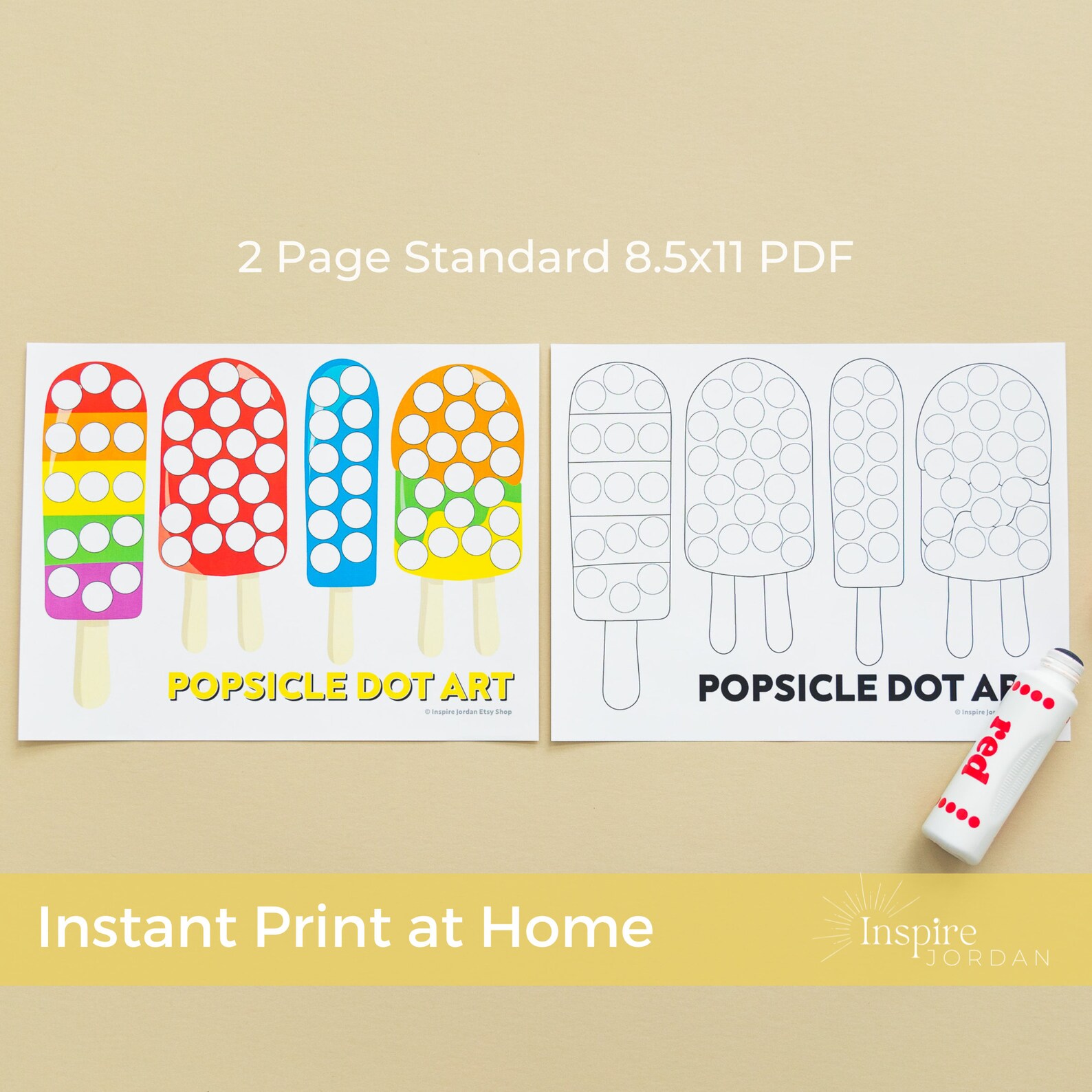 Dot Marker Popsicle Printable. Do a Dot Pom Pom Activity. Dot Marker ...