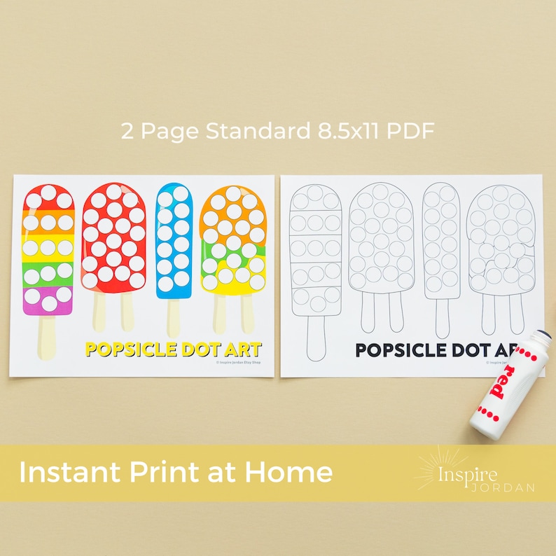 Dot Marker Popsicle Printable. Do a Dot Pom Pom Activity. Dot Marker ...