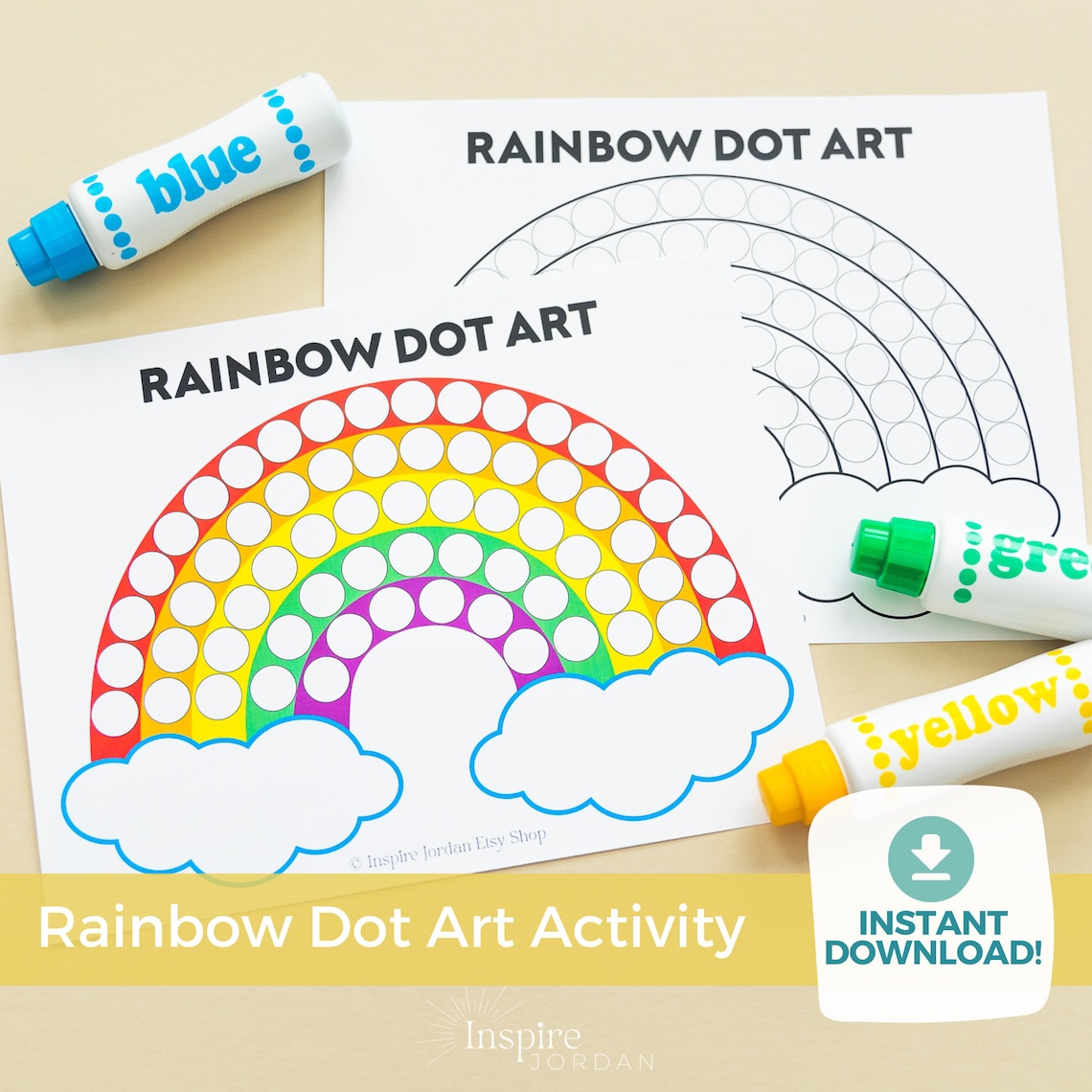 Do a Dot Rainbow Printable. Dot Marker Printable Pom Pom Activity ...
