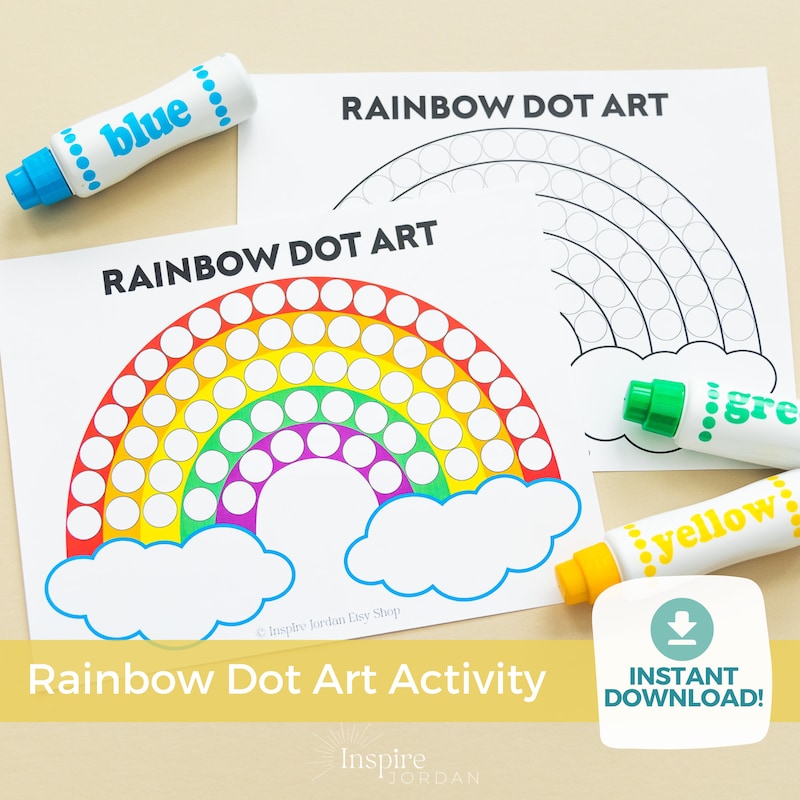 Kids Paint Dot Printables - Etsy