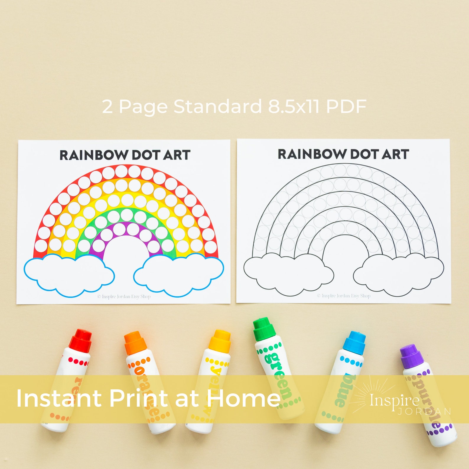 Do a Dot Rainbow Printable. Dot Marker Printable Pom Pom Activity ...