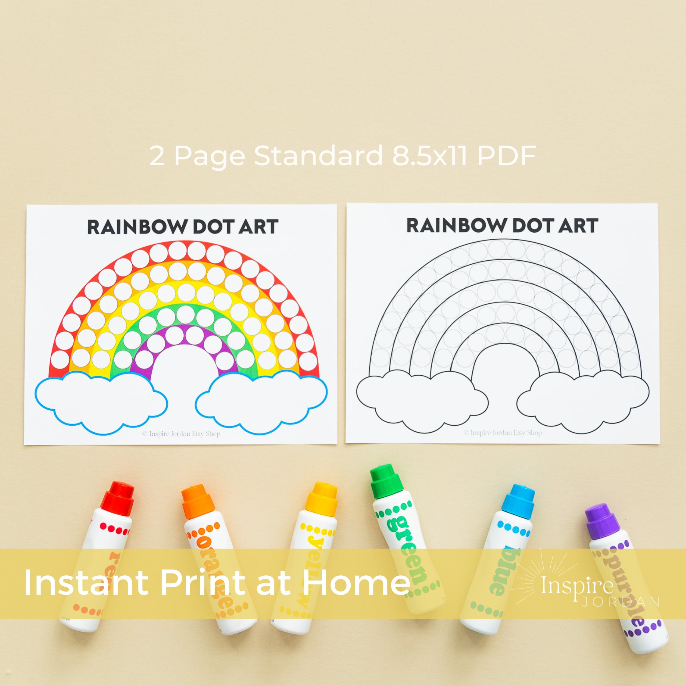 Do a Dot Rainbow Printable. Dot Marker Printable Pom Pom Activity ...
