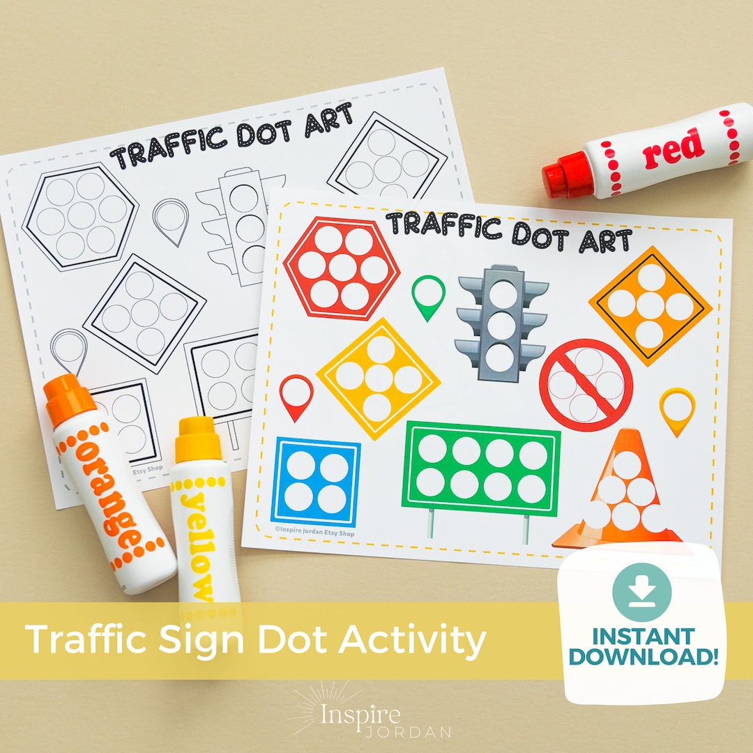 Dot Marker Traffic Sign Printable. Do a Dot Pom Pom Activity. Dot ...