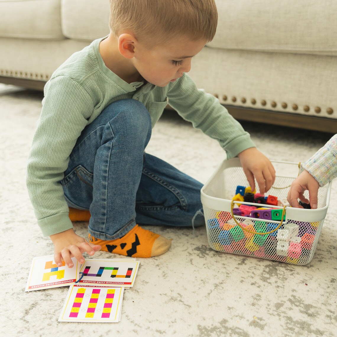 Math Flashcards for Kids: Learn Shape Building With Unifix Snap Cubes ...