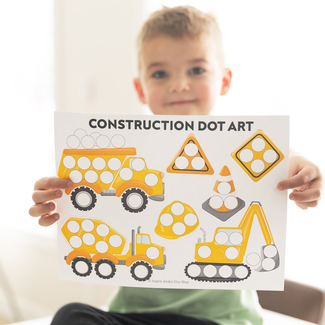 Do a Dot Construction Printable. Dot Marker Printable Pom Pom Activity ...