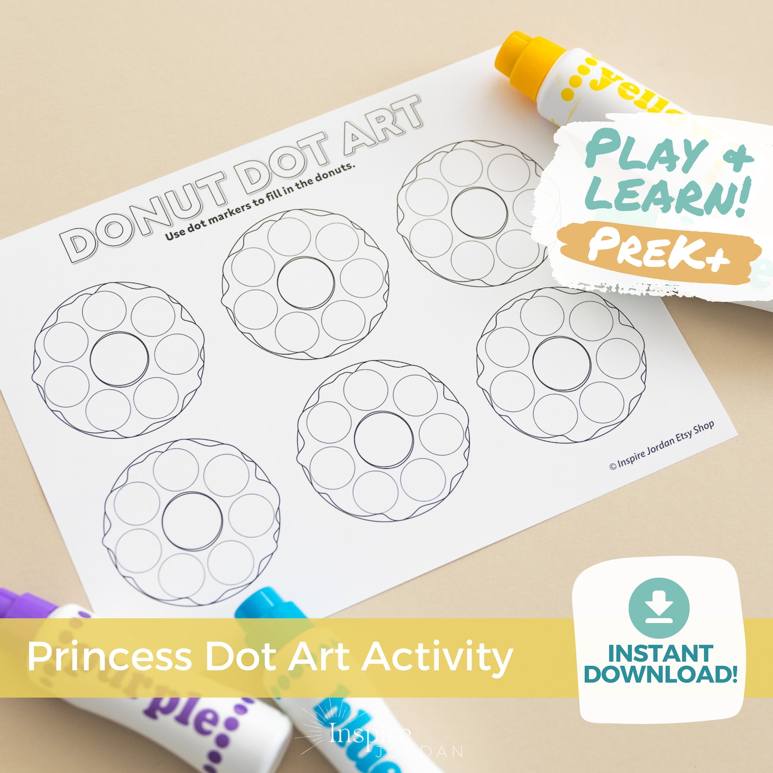 Do a Dot Donut Color Printable. Dot Marker Printable. Pom Pom Activity ...
