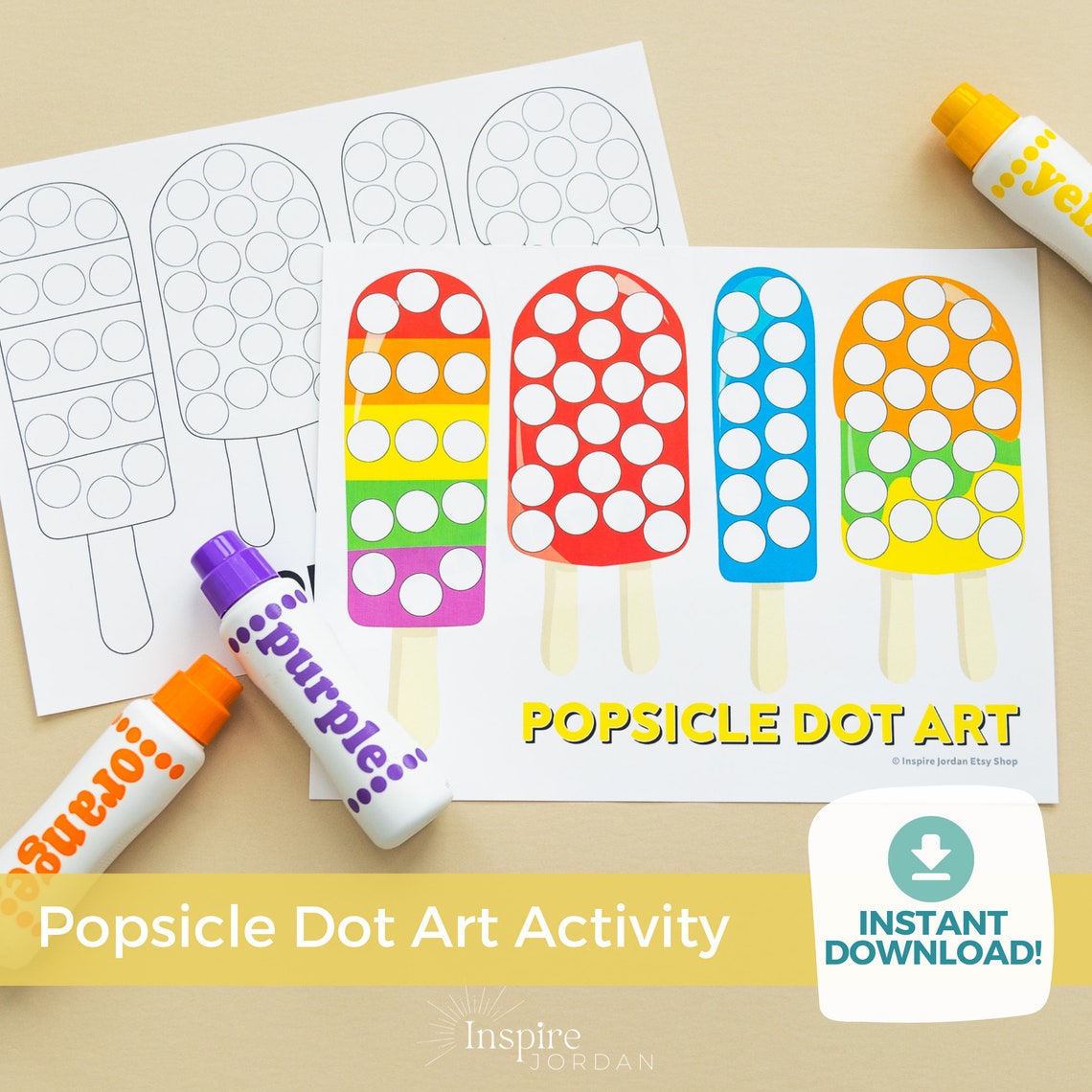 Dot Marker Popsicle Printable. Do a Dot Pom Pom Activity. Dot Marker ...