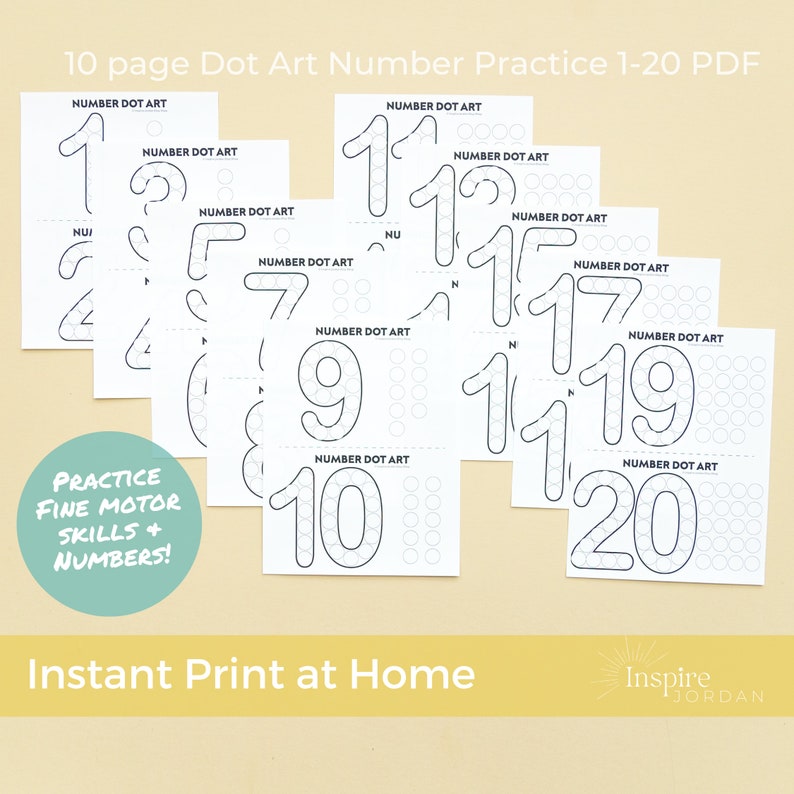 Dot Marker Preschool Number Practice Sheets. Math Learning Fun With Dot ...