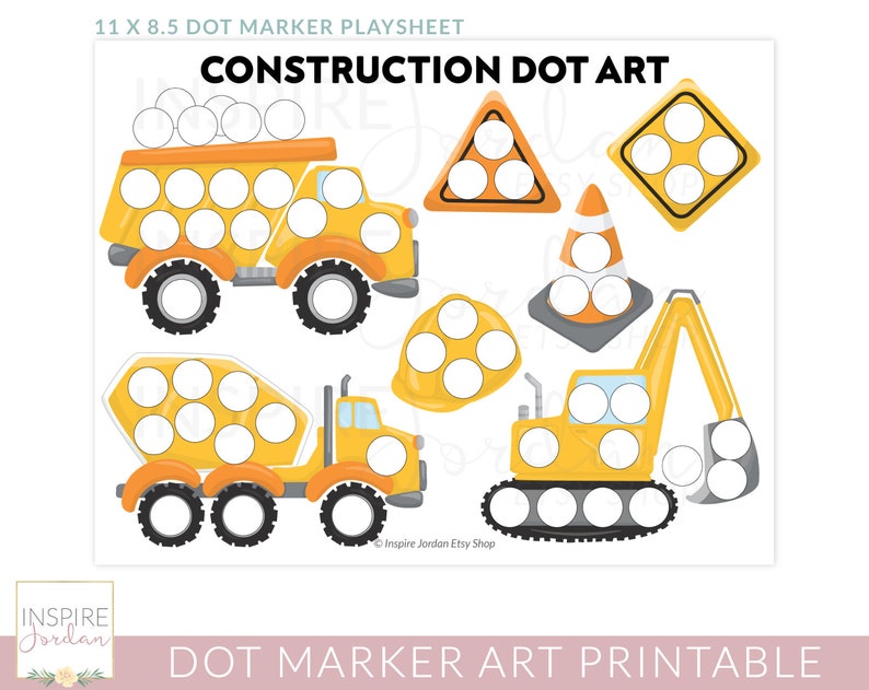 Do a Dot Construction Printable. Dot Marker Printable Pom Pom | Etsy