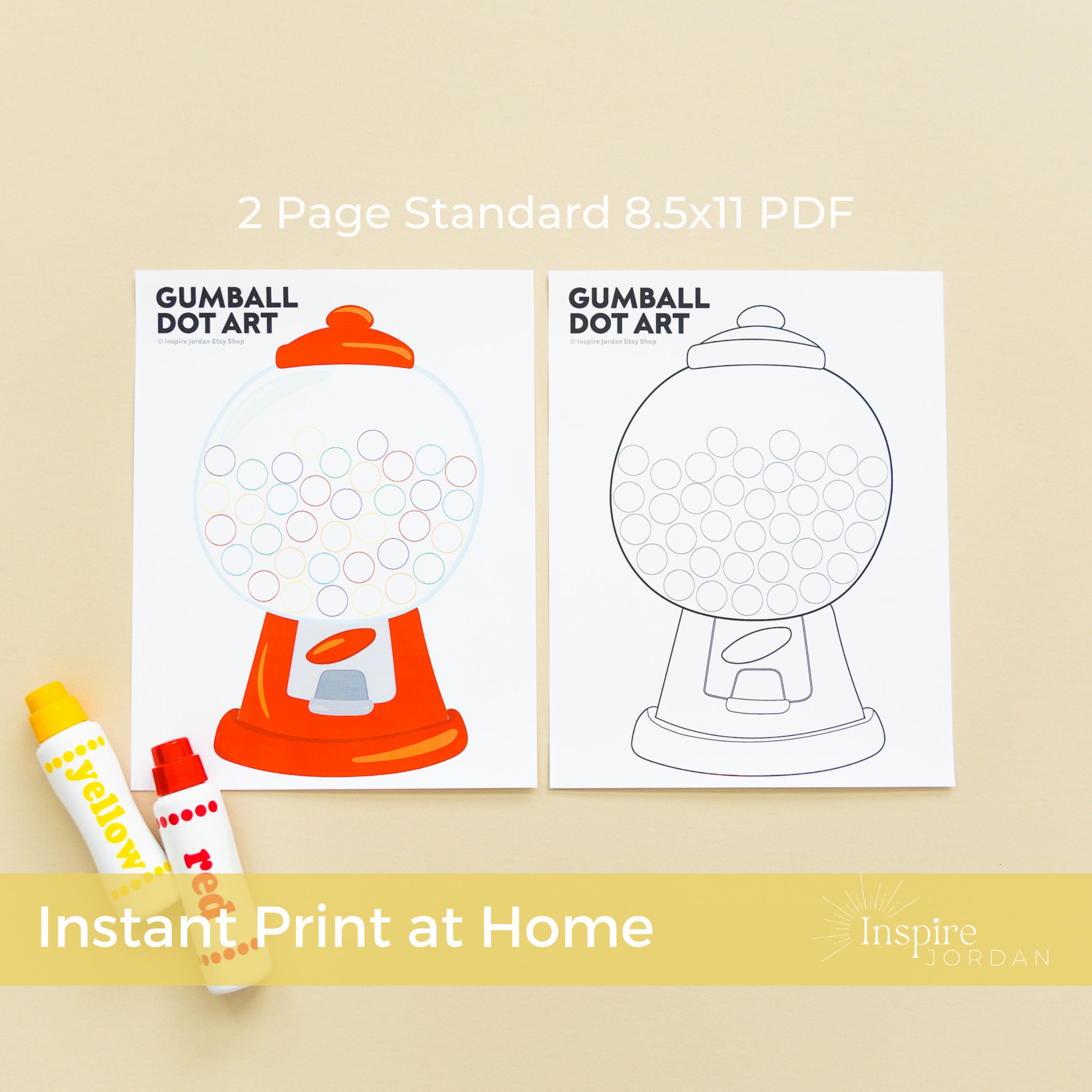 Dot Marker Gumball Machine Printable. Do a Dot Pom Pom Activity. Candy ...