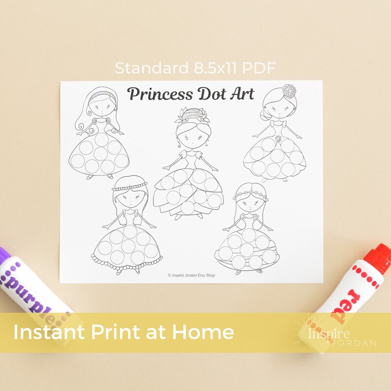 Princess Dot Marker Printable Worksheet for Kids | Fun Fine Motor ...