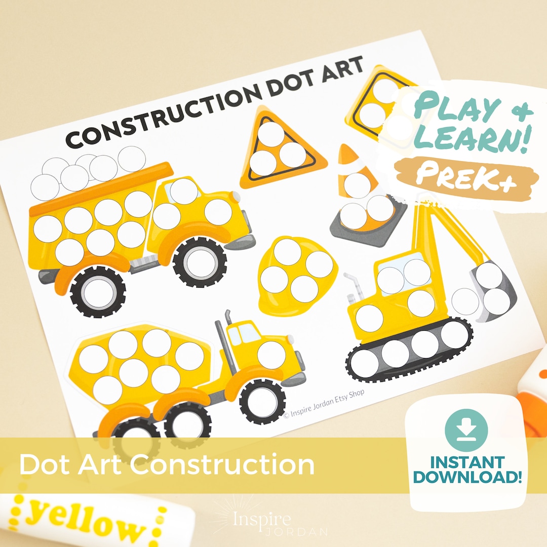 Do a Dot Construction Printable. Dot Marker Printable Pom Pom Activity ...